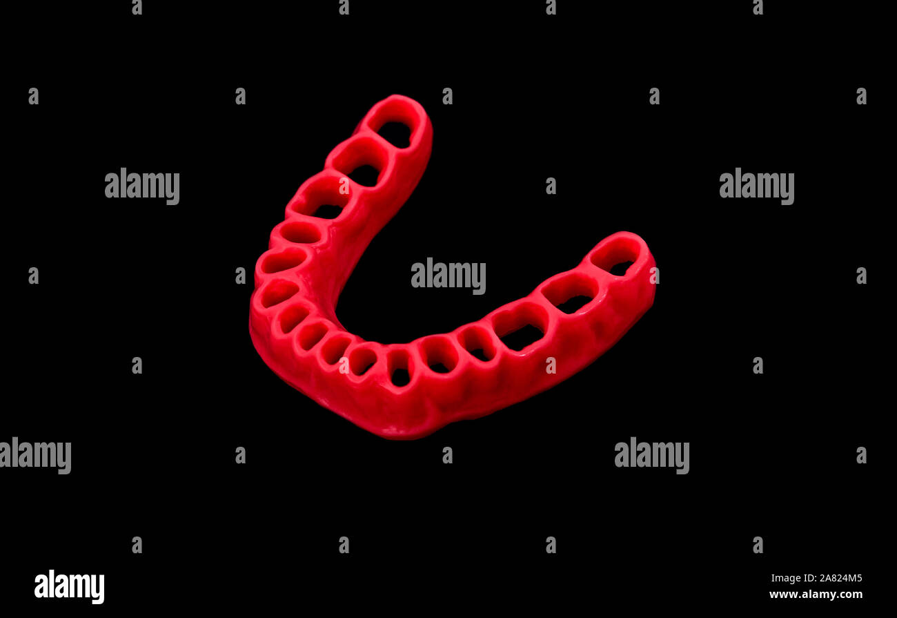 human gums without teeth model medical illustration isolated on black ...