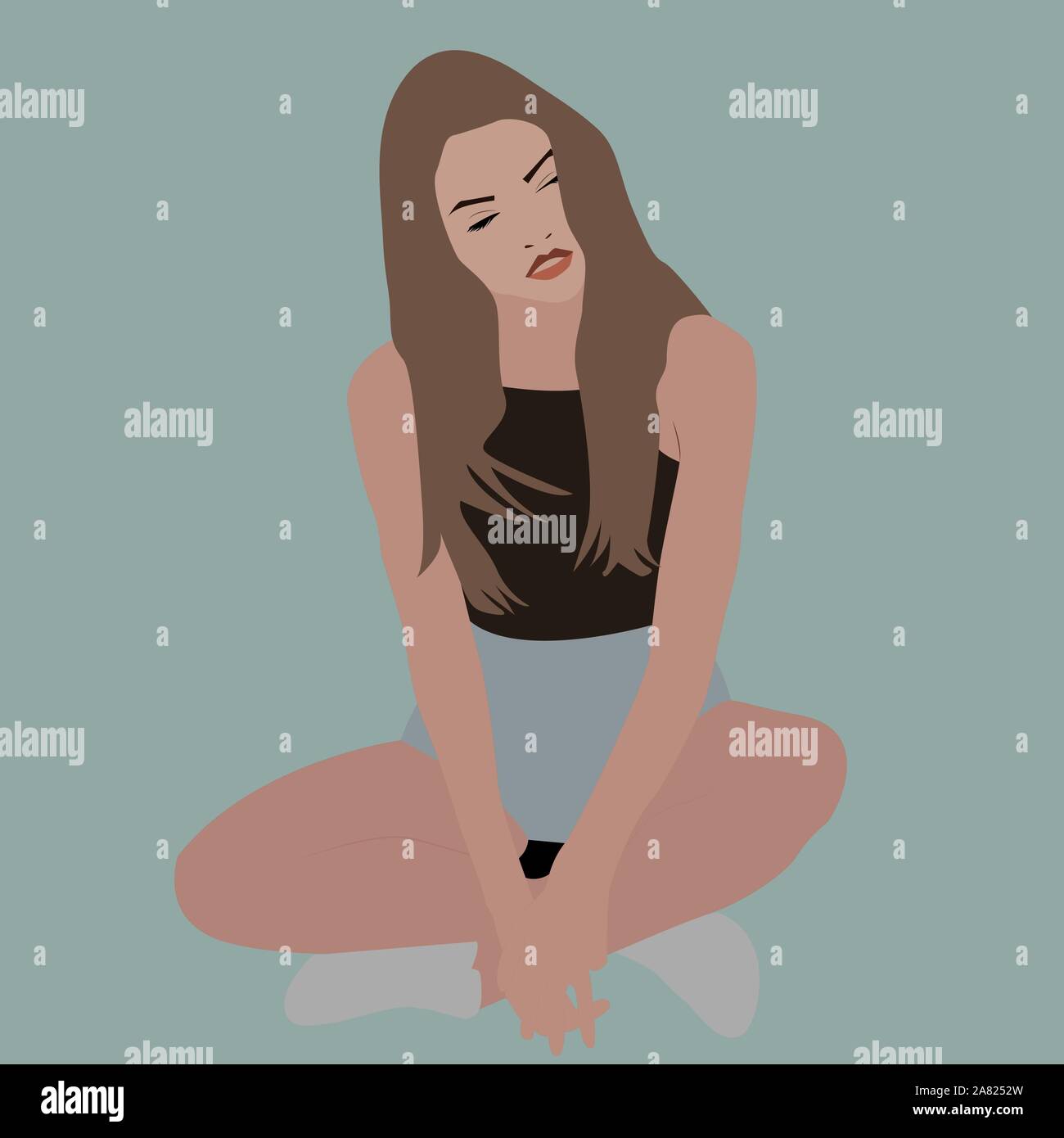Teenager child in white Stock Vector Images - Alamy