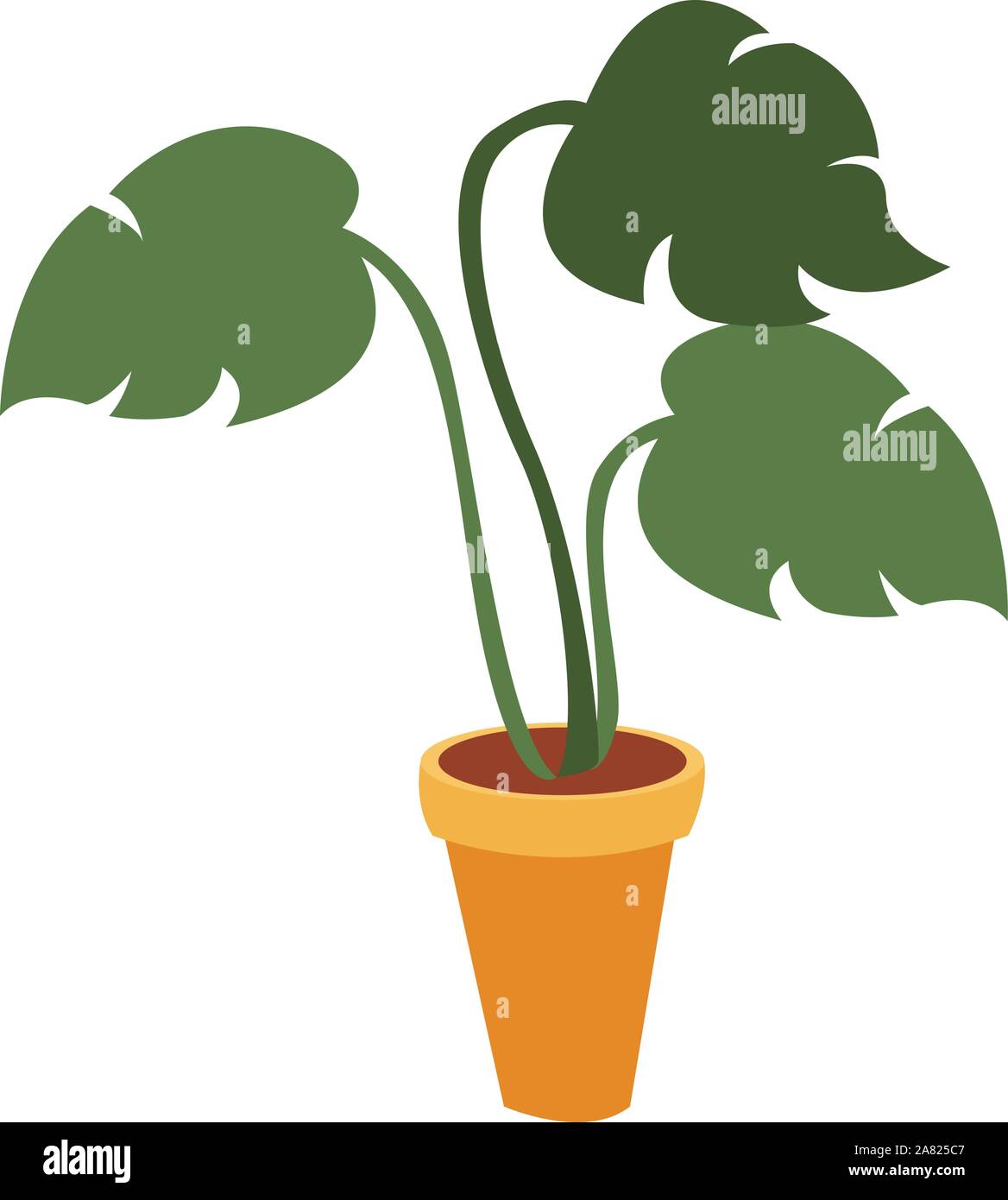 Flower in pot, illustration, vector on white background Stock Vector ...