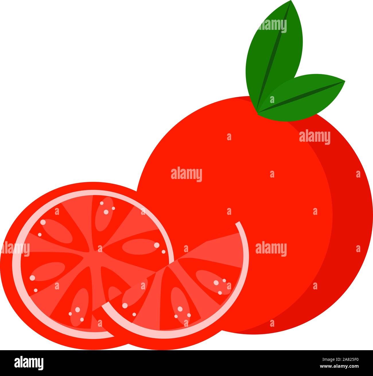 Pink grapefruit half on Stock Vector Images - Alamy