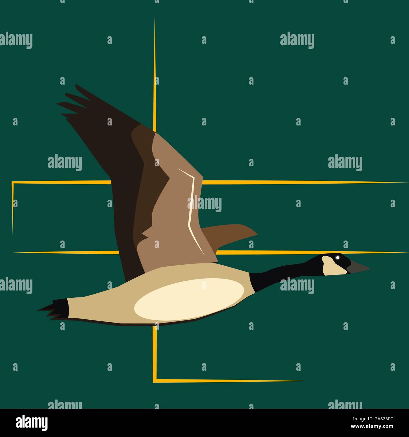 Goose, illustration, vector on white background Stock Vector Image ...