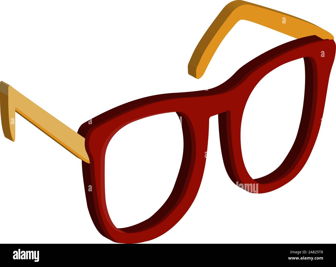 Red glasses, illustration, vector on white background Stock Vector ...