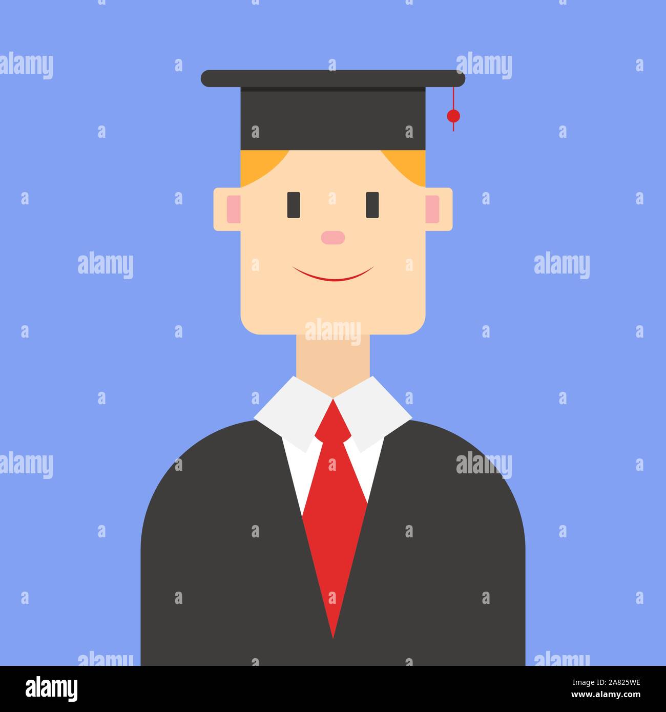 Graduate, illustration, vector on white background Stock Vector Image ...