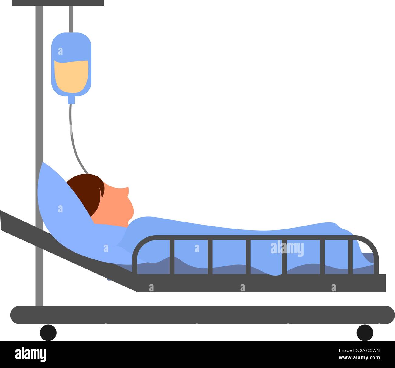 Hospital bed, illustration, vector on white background Stock Vector ...