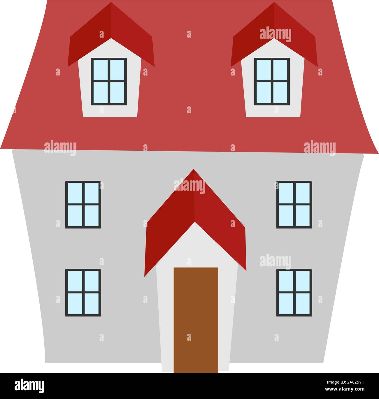 Big house, illustration, vector on white background Stock Vector Image ...