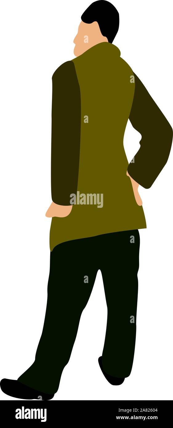 Man looking, illustration, vector on white background Stock Vector ...