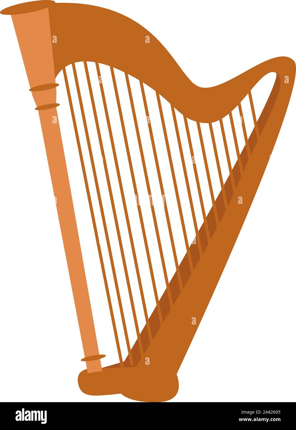Harp, illustration, vector on white background Stock Vector Image & Art ...