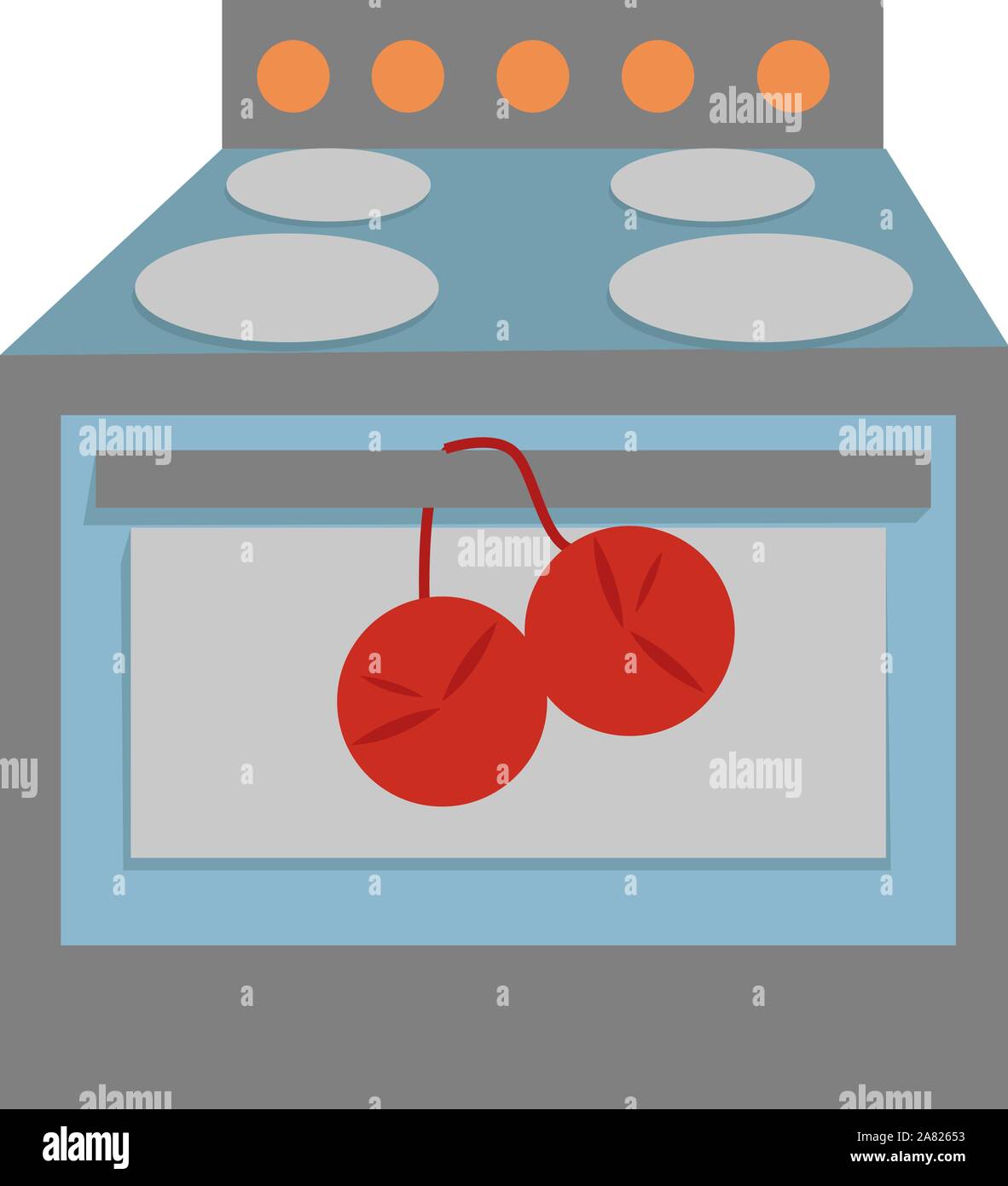 Kitchen stove, illustration, vector on white background Stock Vector ...