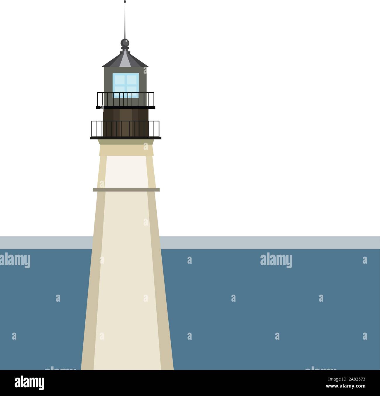 Lighthouse, illustration, vector on white background Stock Vector Image ...