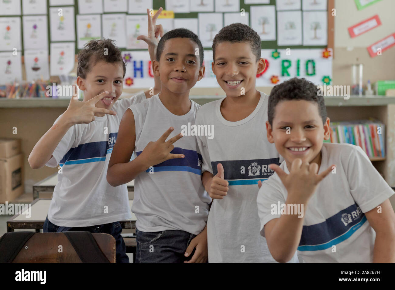 Brazilian students in classroom Stock Photo - Alamy