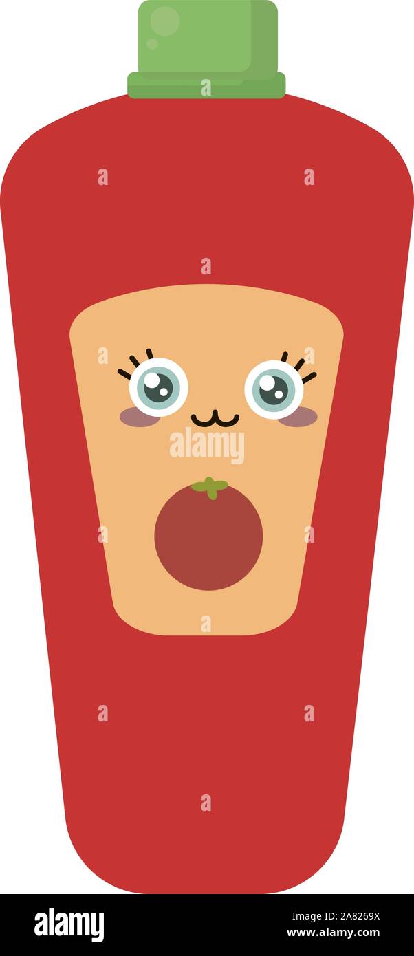 Ketchup, illustration, vector on white background Stock Vector Image ...