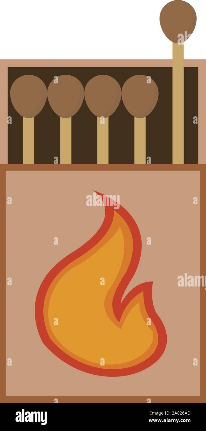 Matches, illustration, vector on white background Stock Vector Image ...
