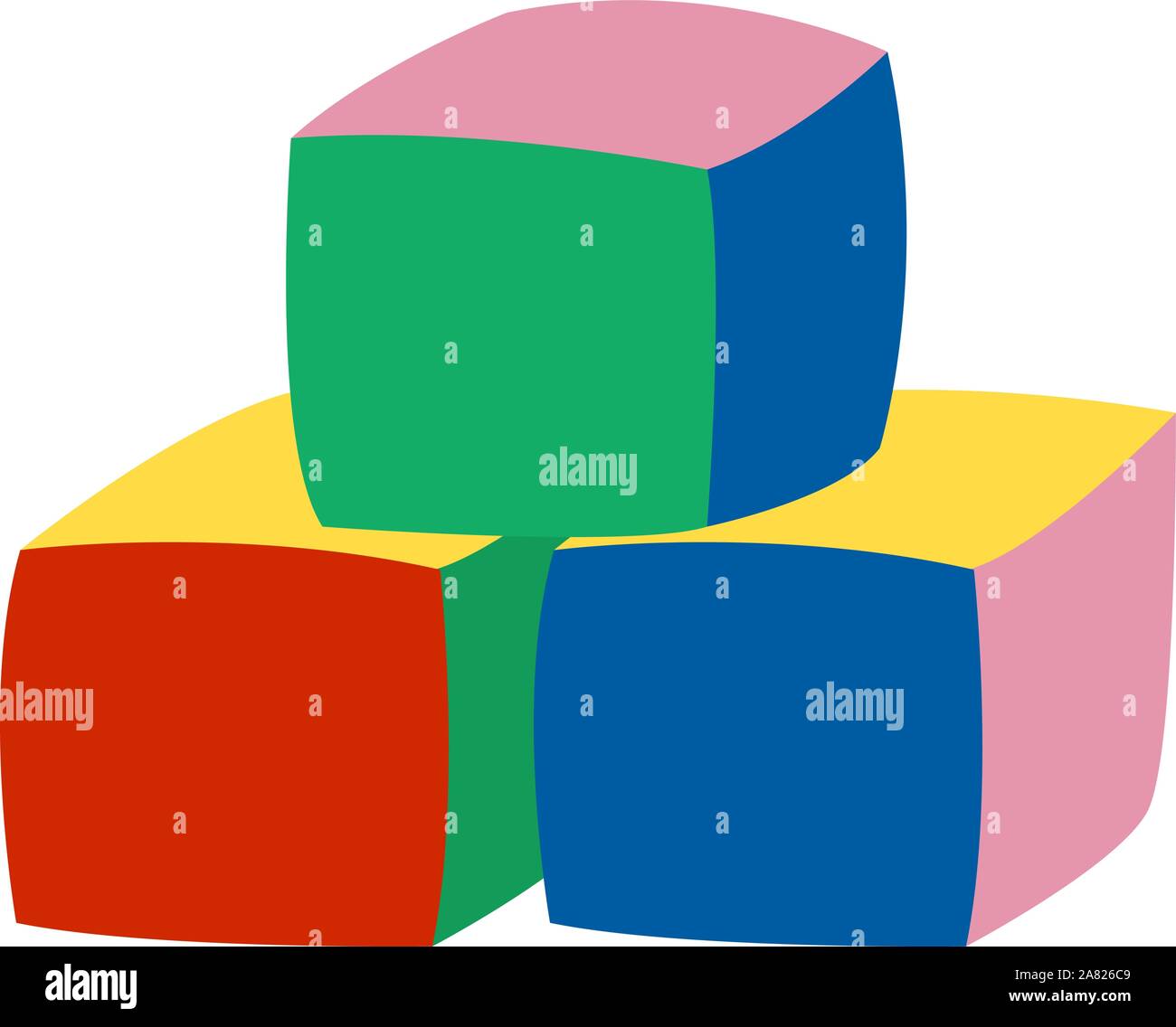 Cubes toy, illustration, vector on white background Stock Vector Image ...