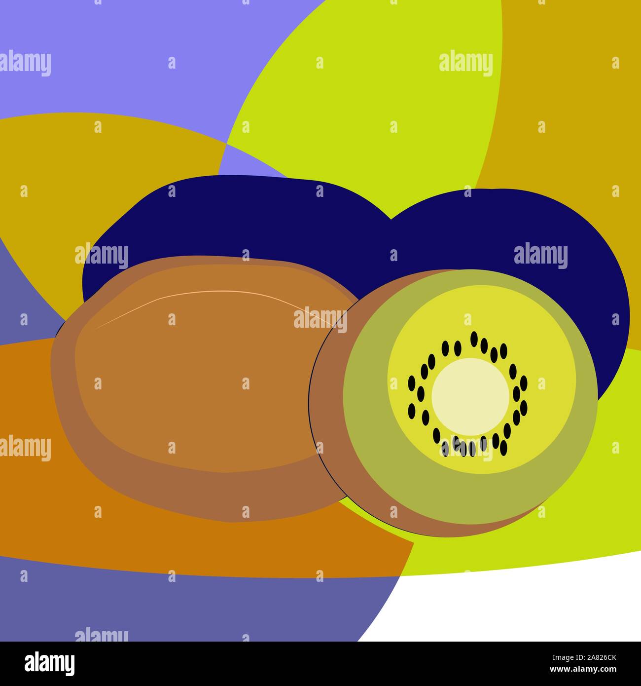 Kiwi, illustration, vector on white background Stock Vector Image & Art ...