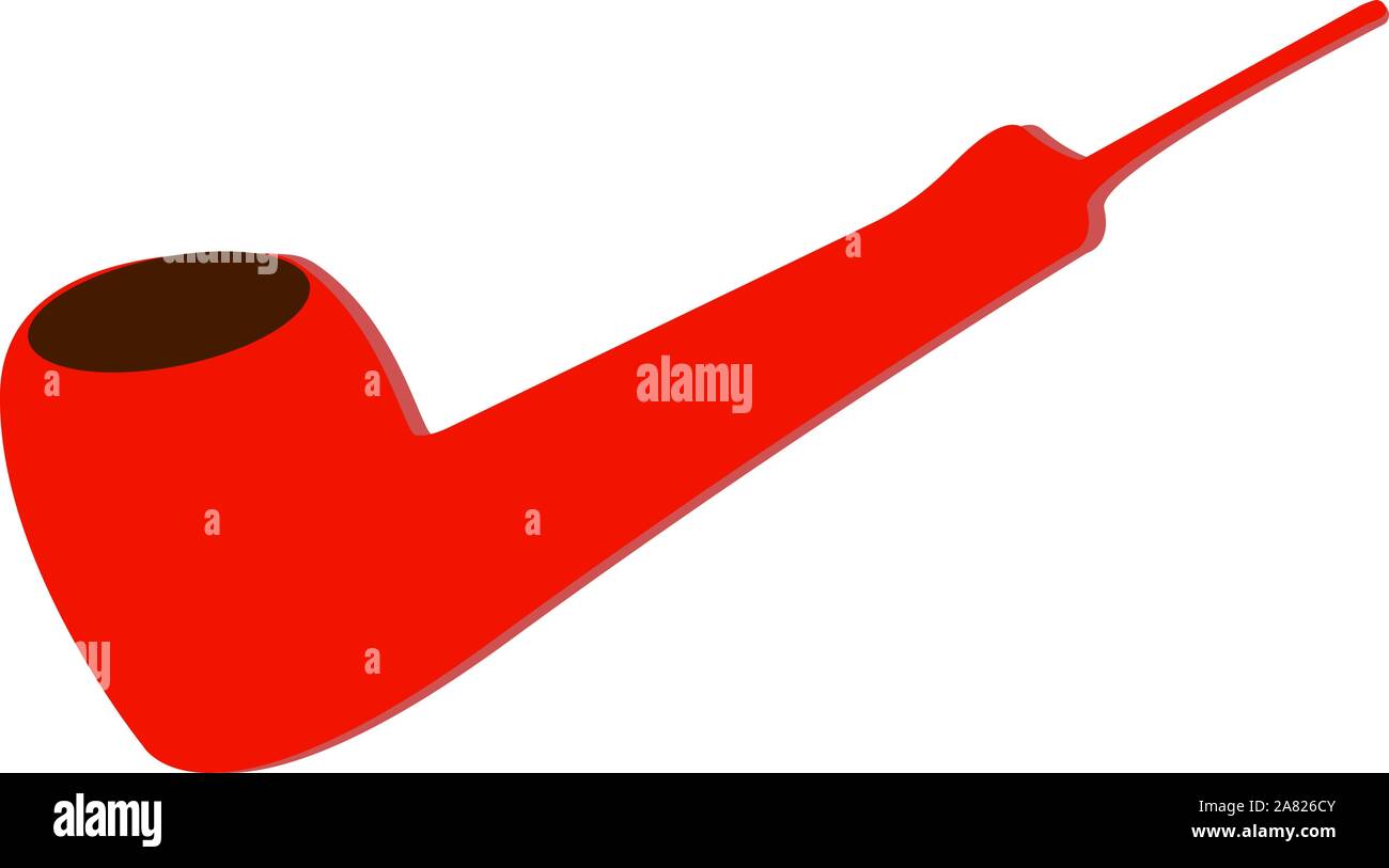 Red pipe, illustration, vector on white background Stock Vector Image ...