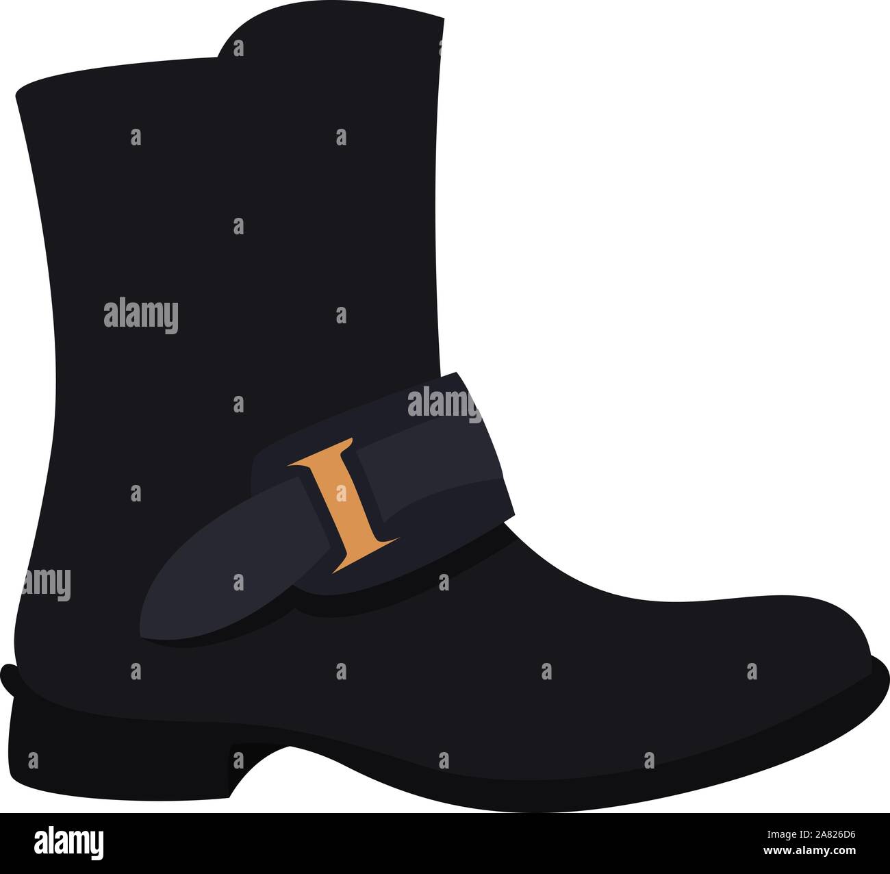 Black boot, illustration, vector on white background Stock Vector Image ...