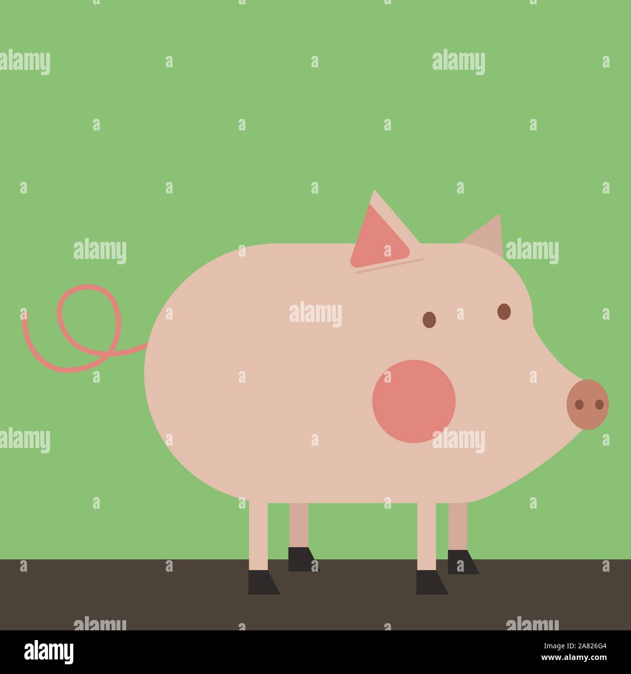 Pig, illustration, vector on white background Stock Vector Image & Art ...