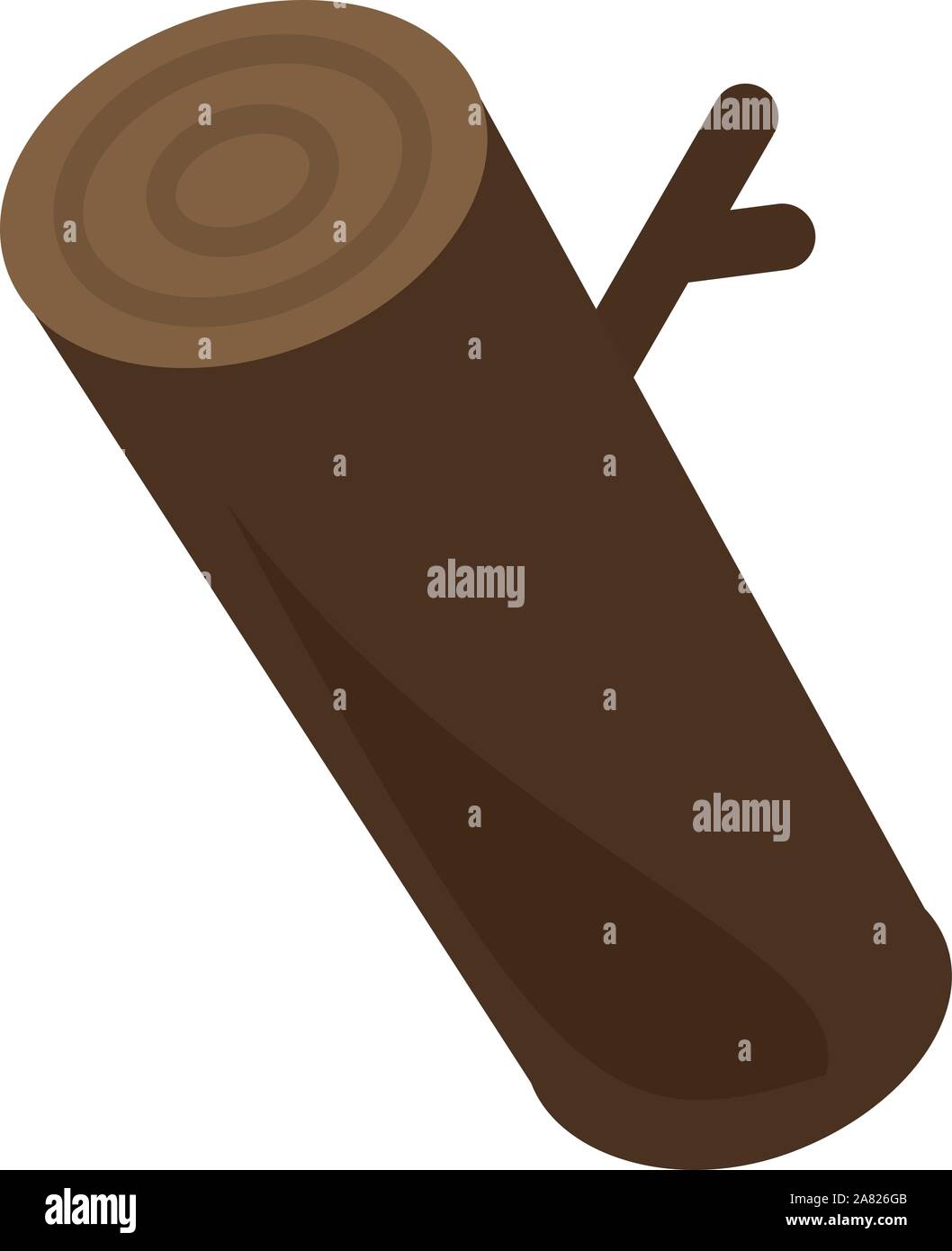 Wooden log, illustration, vector on white background Stock Vector Image ...