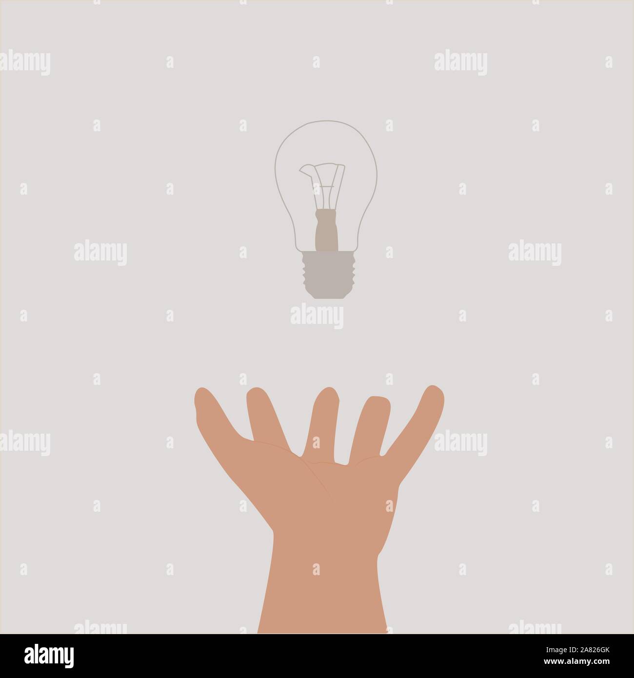 Light on hand, illustration, vector on white background Stock Vector ...