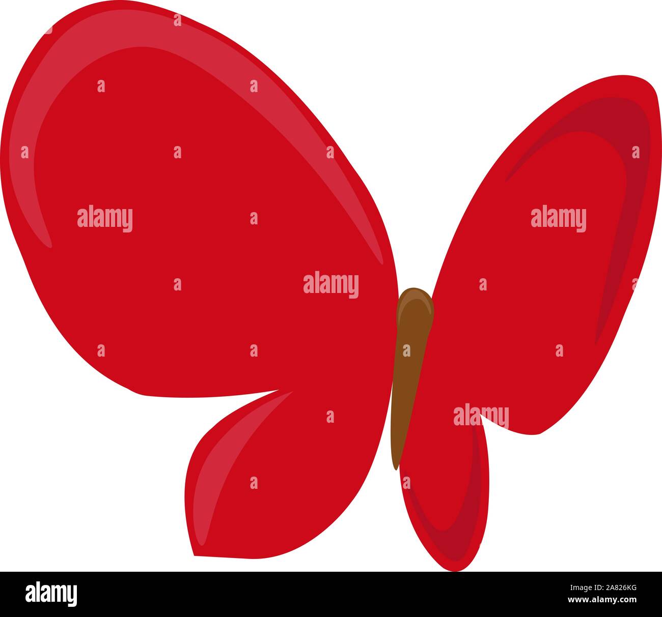 Red butterfly, illustration, vector on white background Stock Vector ...