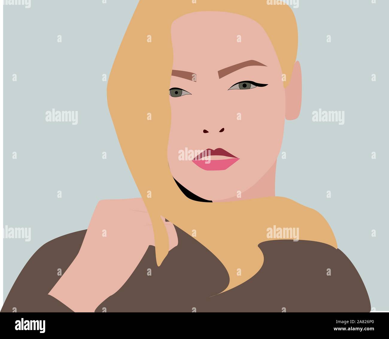 Blonde girl, illustration, vector on white background Stock Vector ...