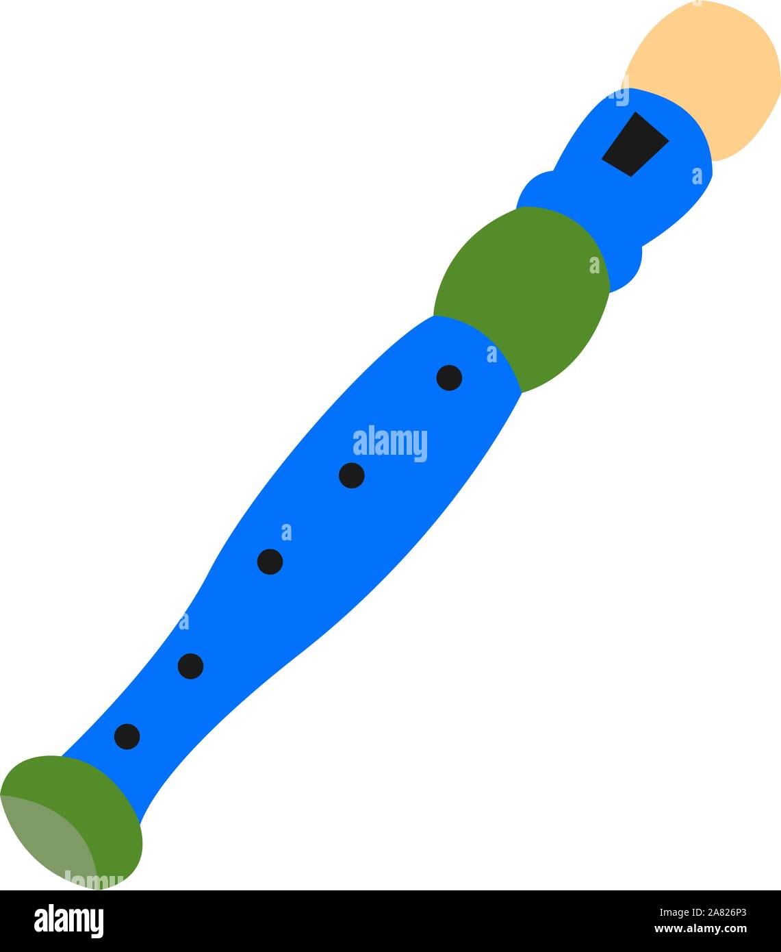 Musical pipe, illustration, vector on white background Stock Vector ...