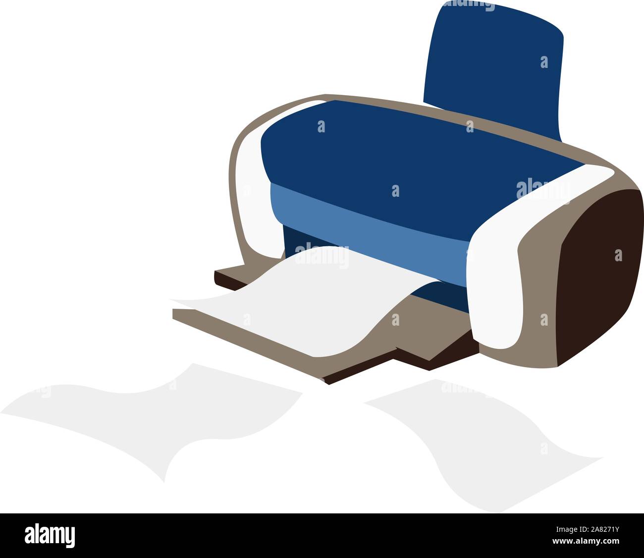 Printer, illustration, vector on white background Stock Vector Image ...