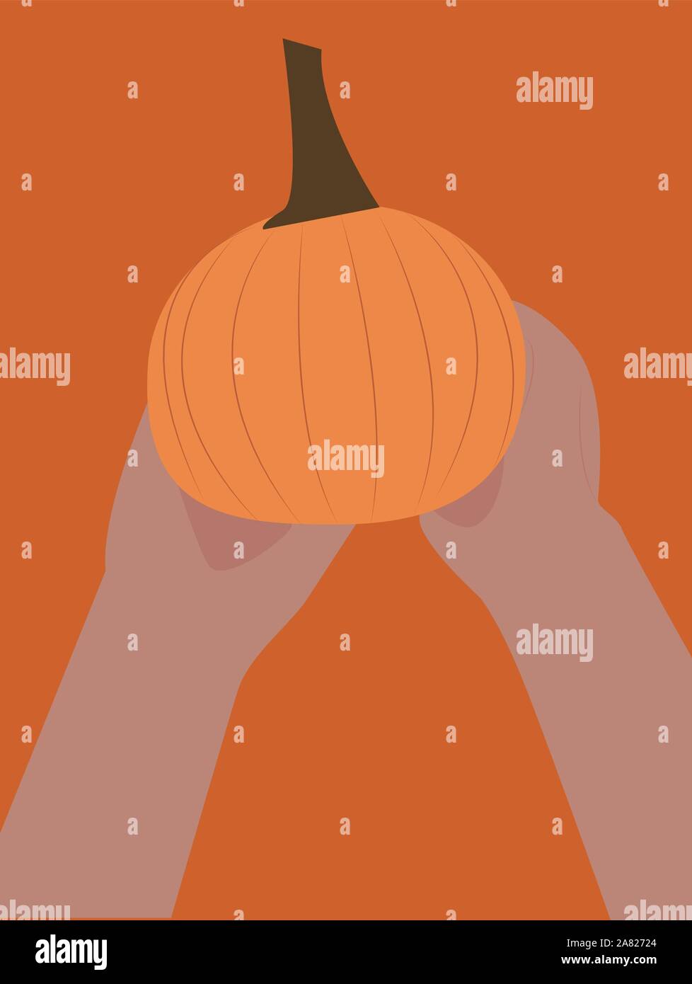 Pumpkin and hands Stock Vector Images - Alamy