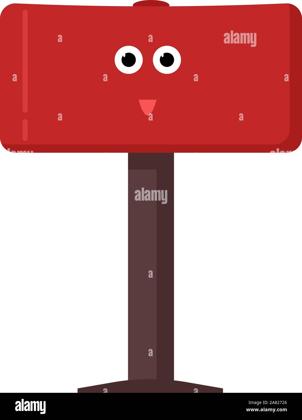 Red mailbox, illustration, vector on white background Stock Vector ...