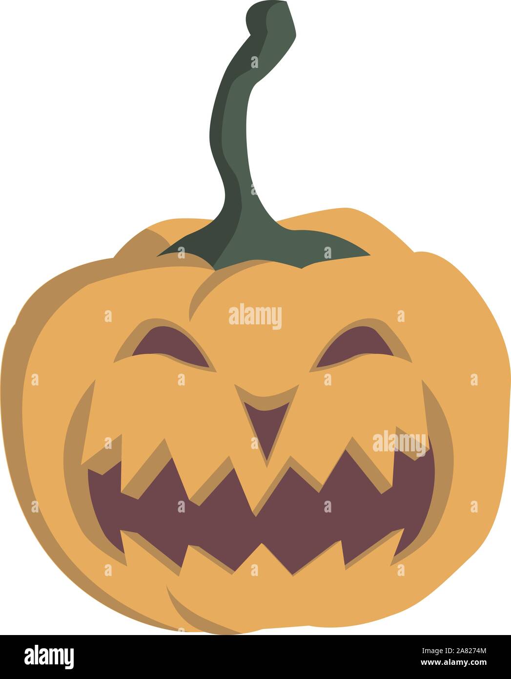 Evil pumpkin, illustration, vector on white background Stock Vector ...