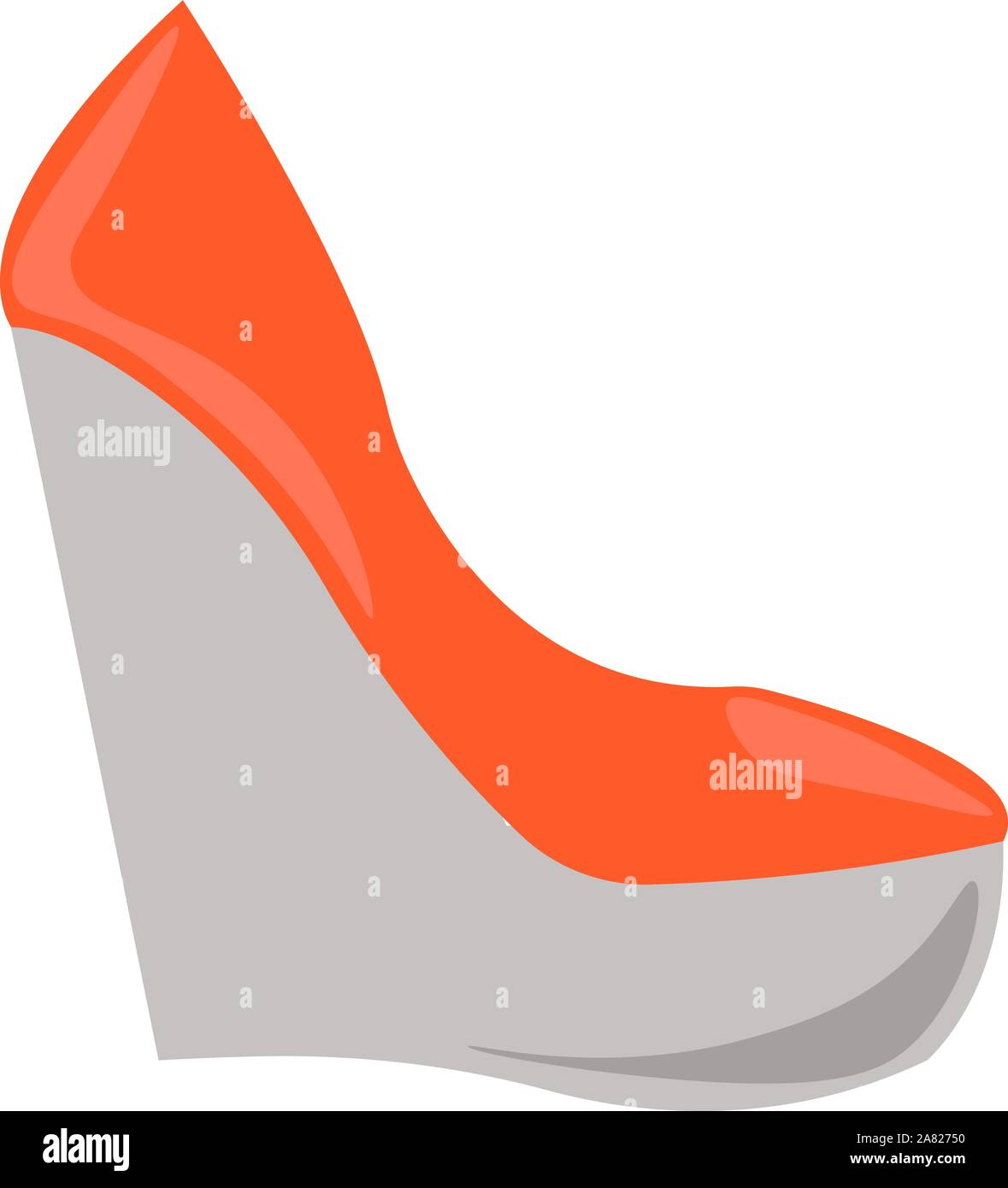 Orange shoes, illustration, vector on white background Stock Vector ...