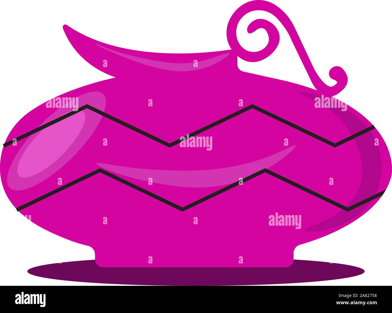 Pink vase, illustration, vector on white background Stock Vector Image ...