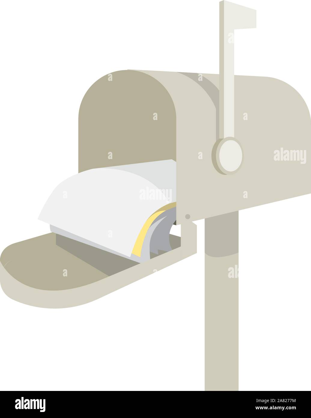 Mail box, illustration, vector on white background Stock Vector Image ...