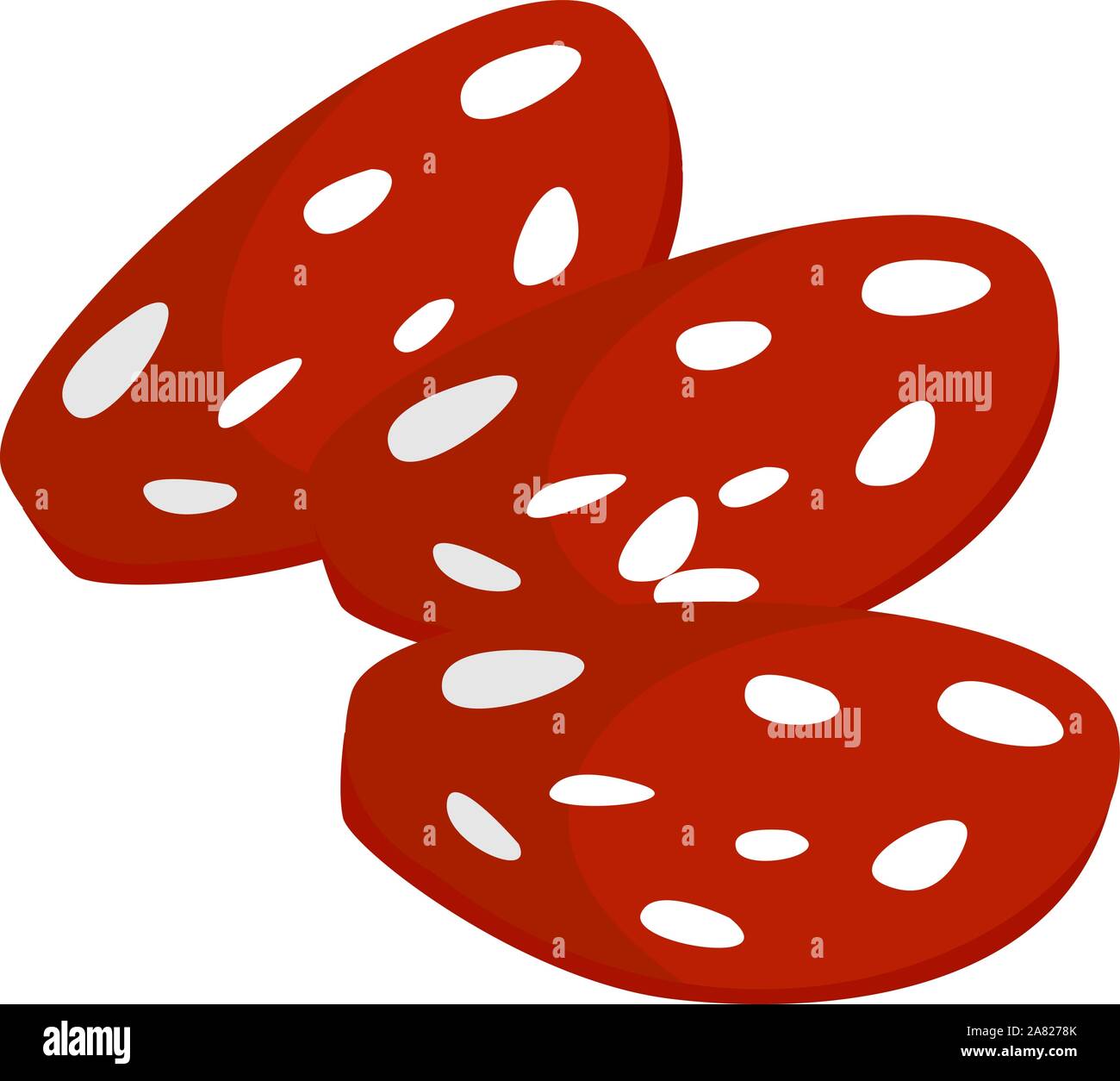 Salami, illustration, vector on white background Stock Vector Image ...