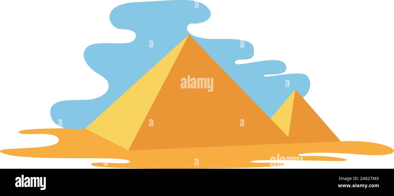 Pyramids, illustration, vector on white background Stock Vector Image ...