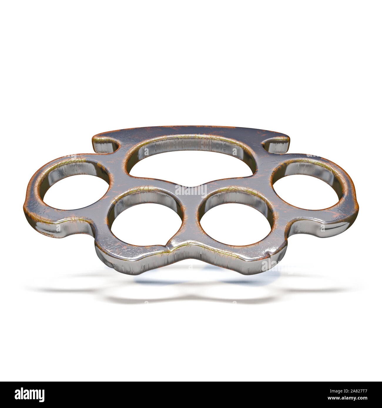 Brass knuckles 3D render illustration isolated on white background ...