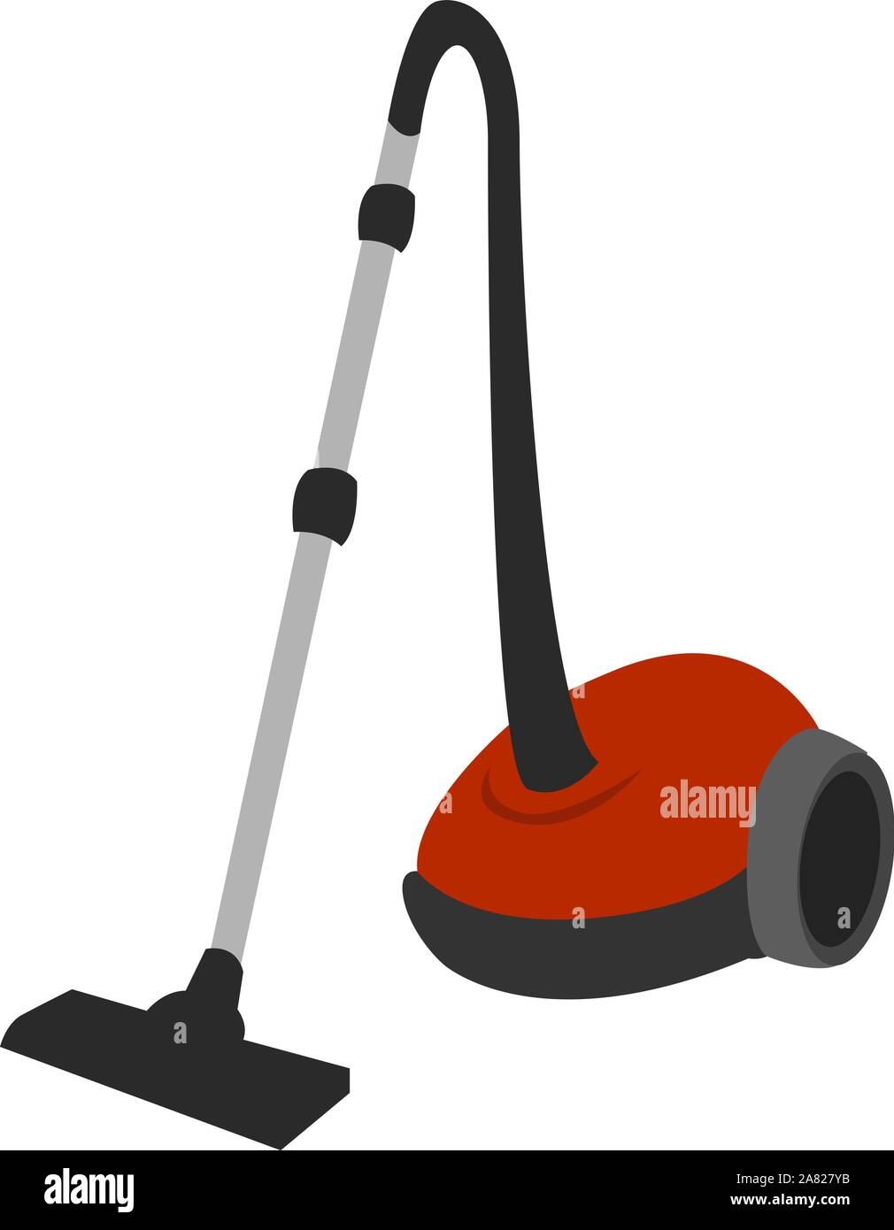 Red vacuum cleaner, illustration, vector on white background Stock ...