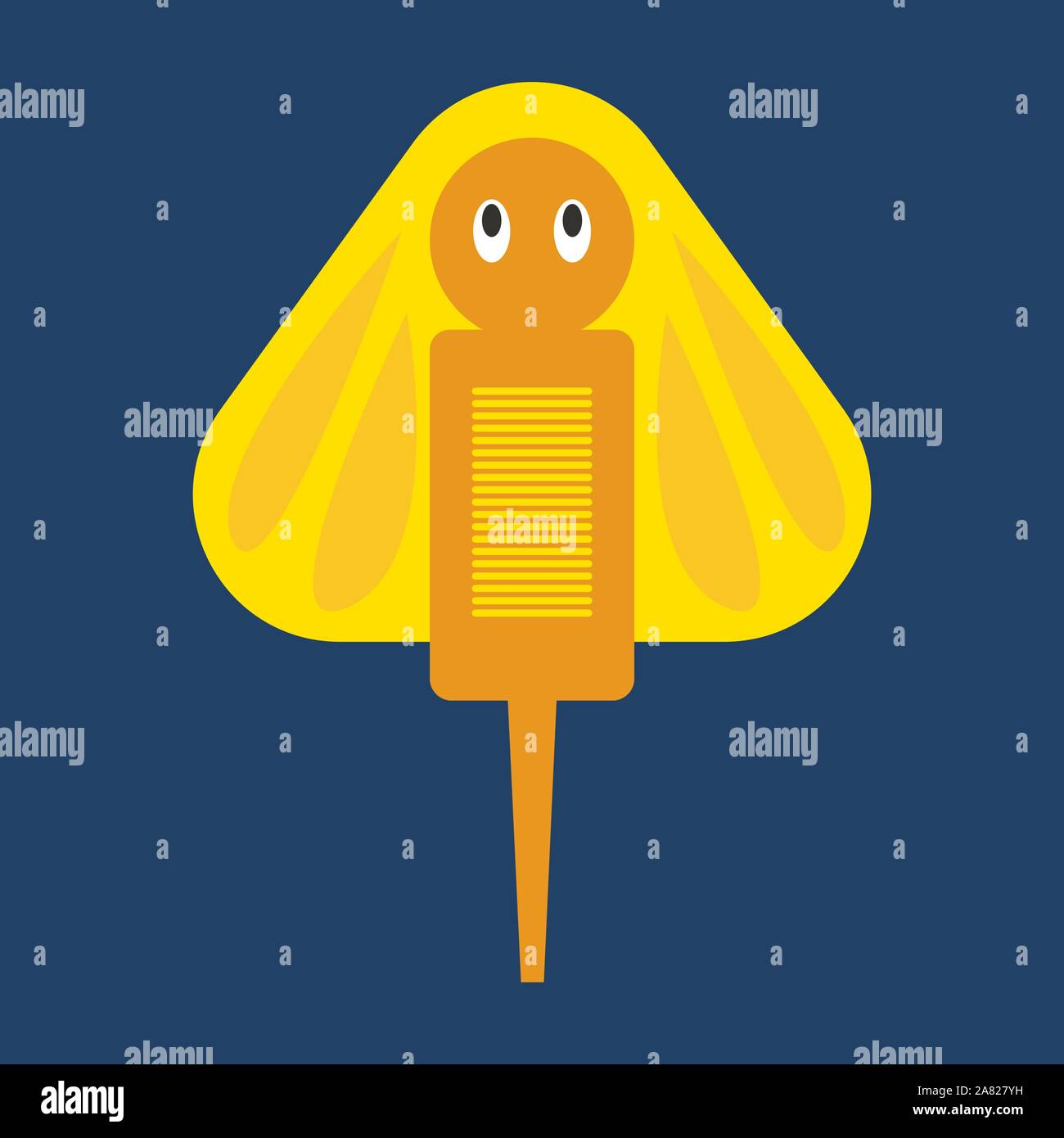 Eagle ray, illustration, vector on white background Stock Vector Image ...