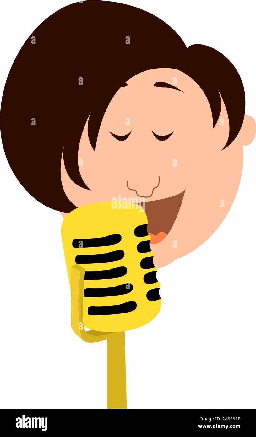 Singer, illustration, vector on white background Stock Vector Image ...