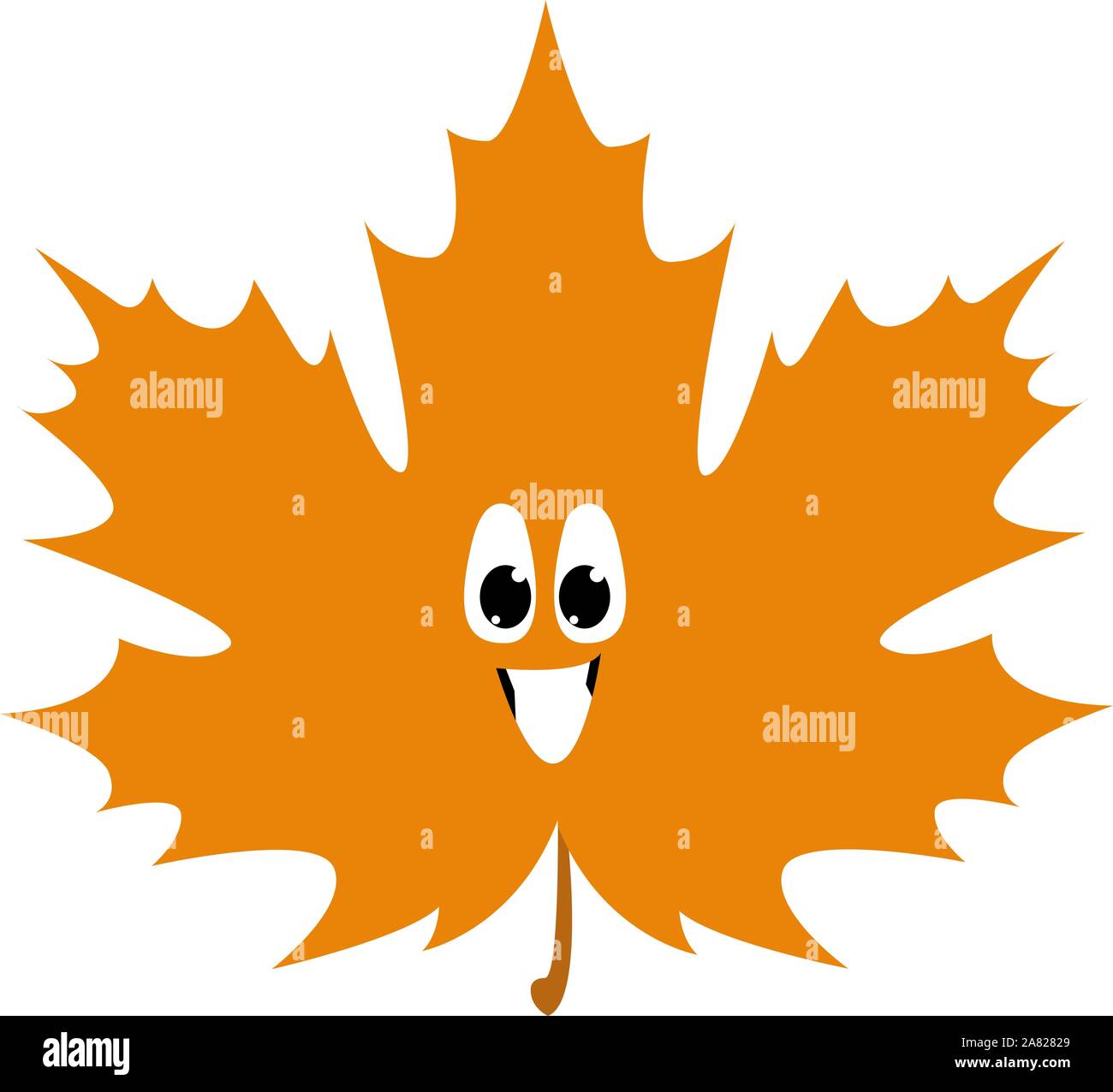 Smiling leaf, illustration, vector on white background Stock Vector ...