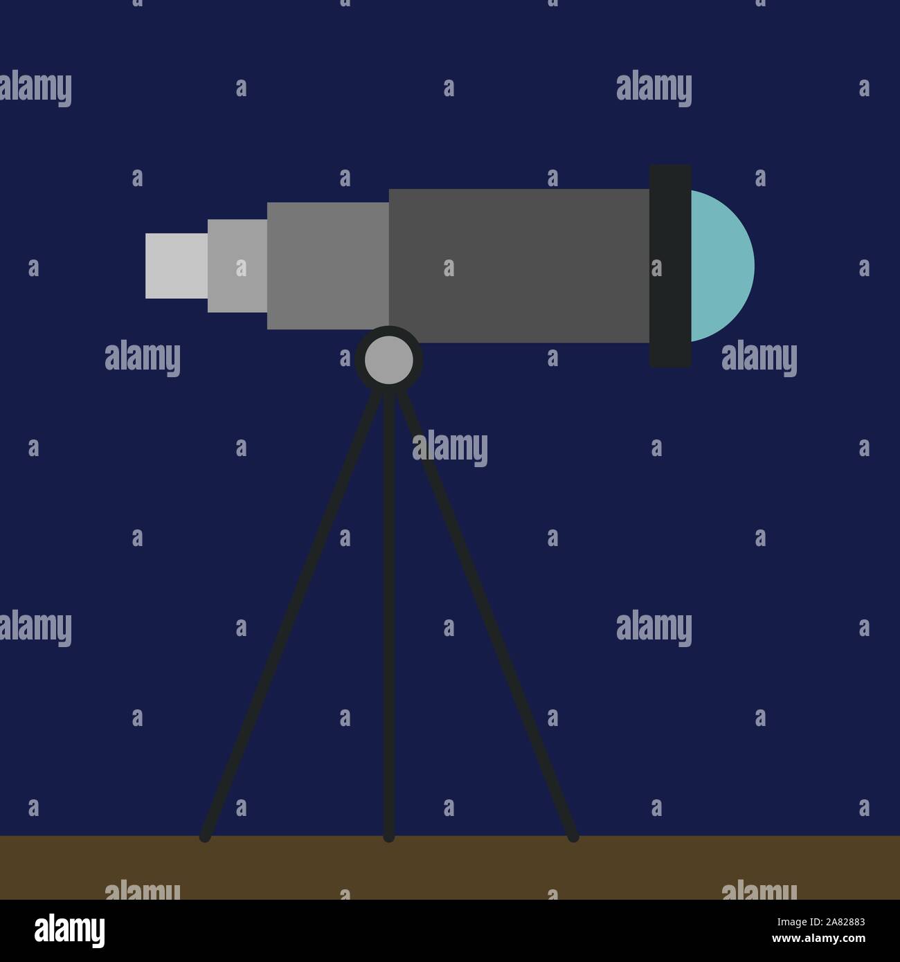 Telescope, illustration, vector on white background Stock Vector Image ...