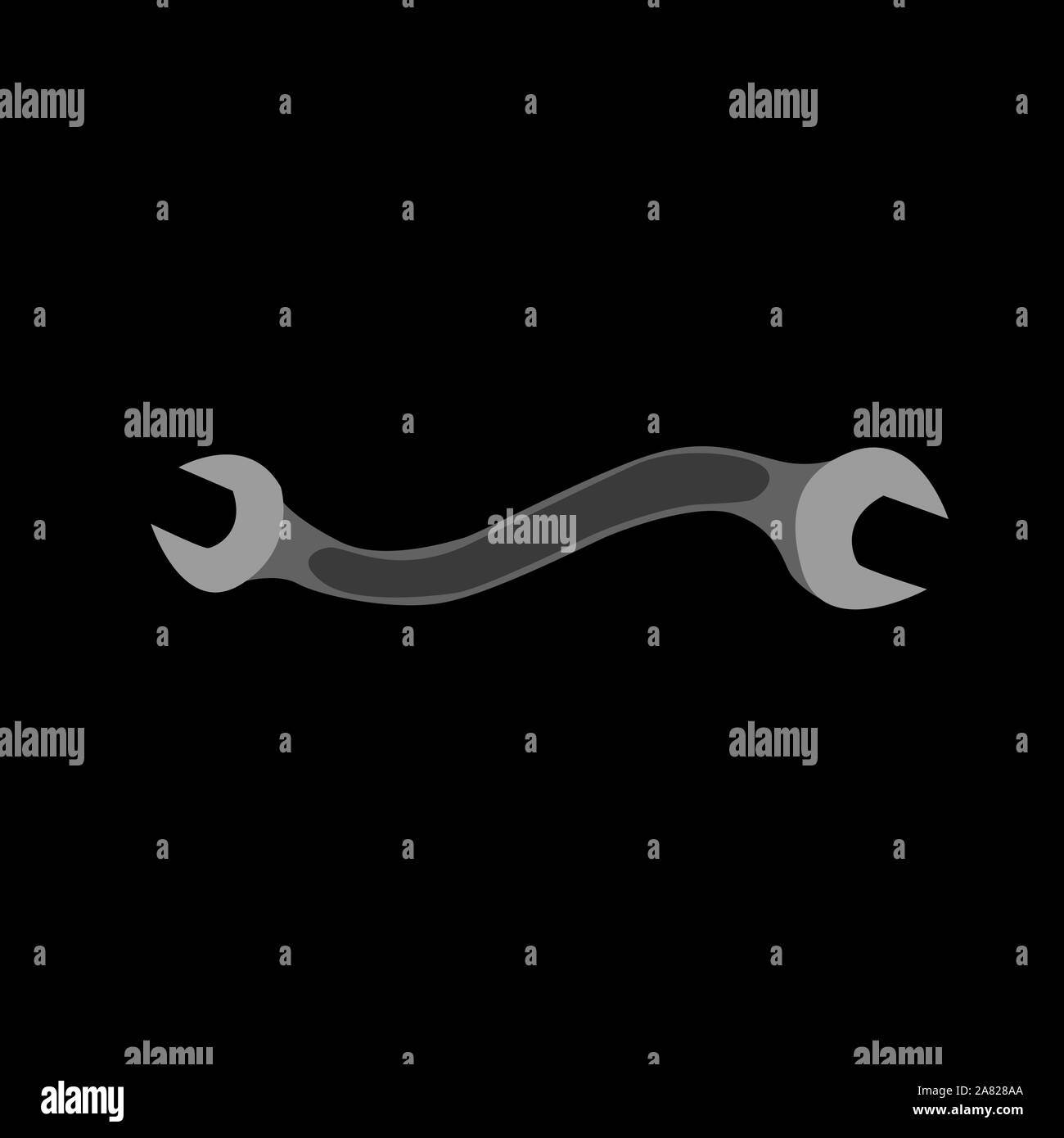 Spanner, illustration, vector on white background Stock Vector Image ...