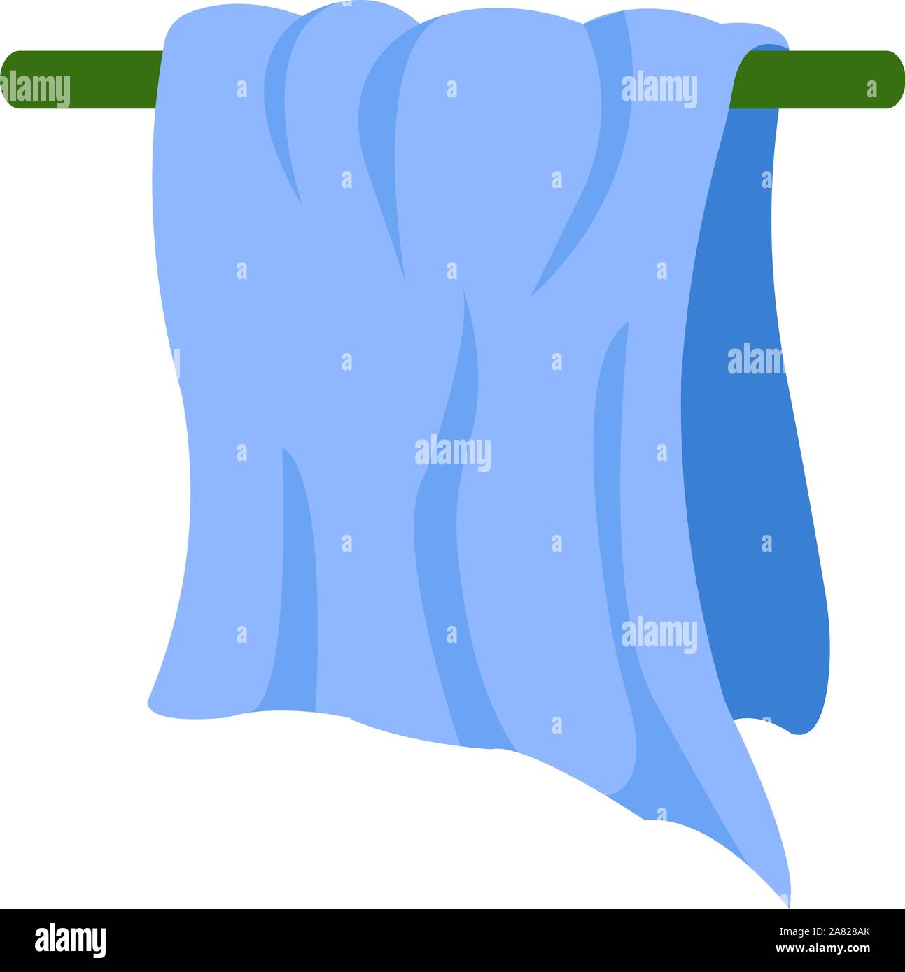 Blue towel, illustration, vector on white background Stock Vector Image ...