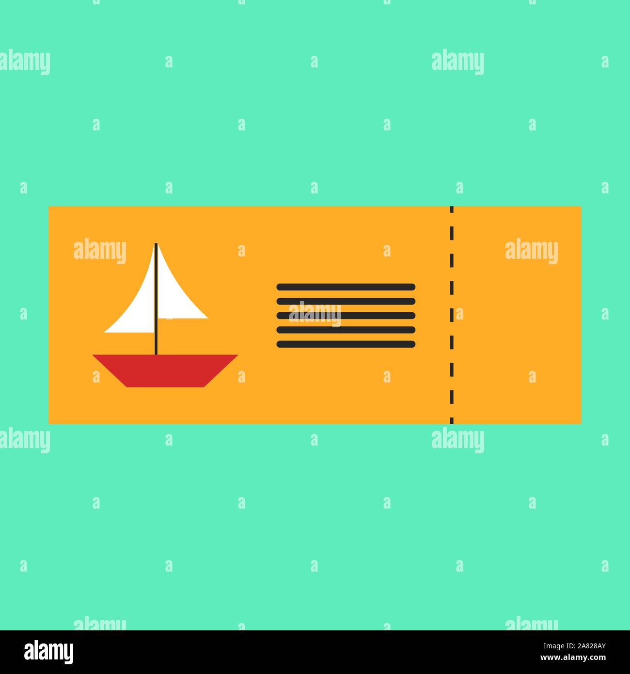 Ticket, illustration, vector on white background Stock Vector Image ...