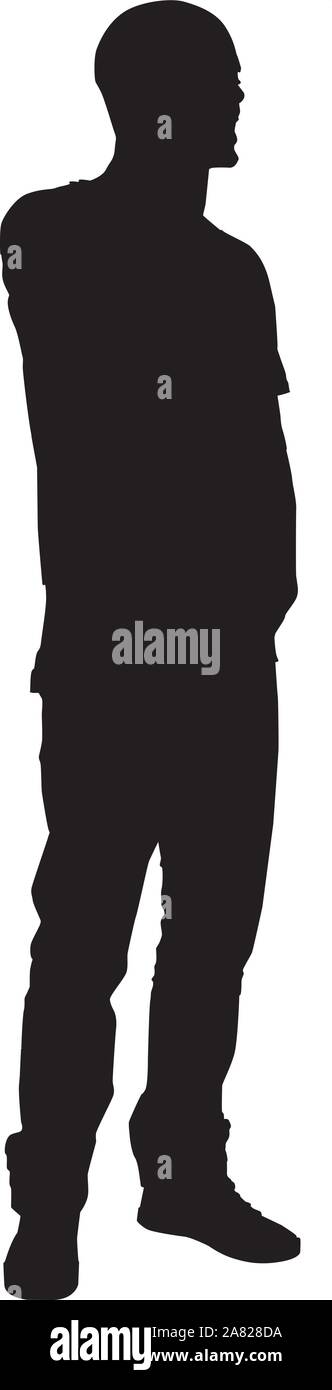 Silhouette of a man facing to the right, illustration, vector on white ...