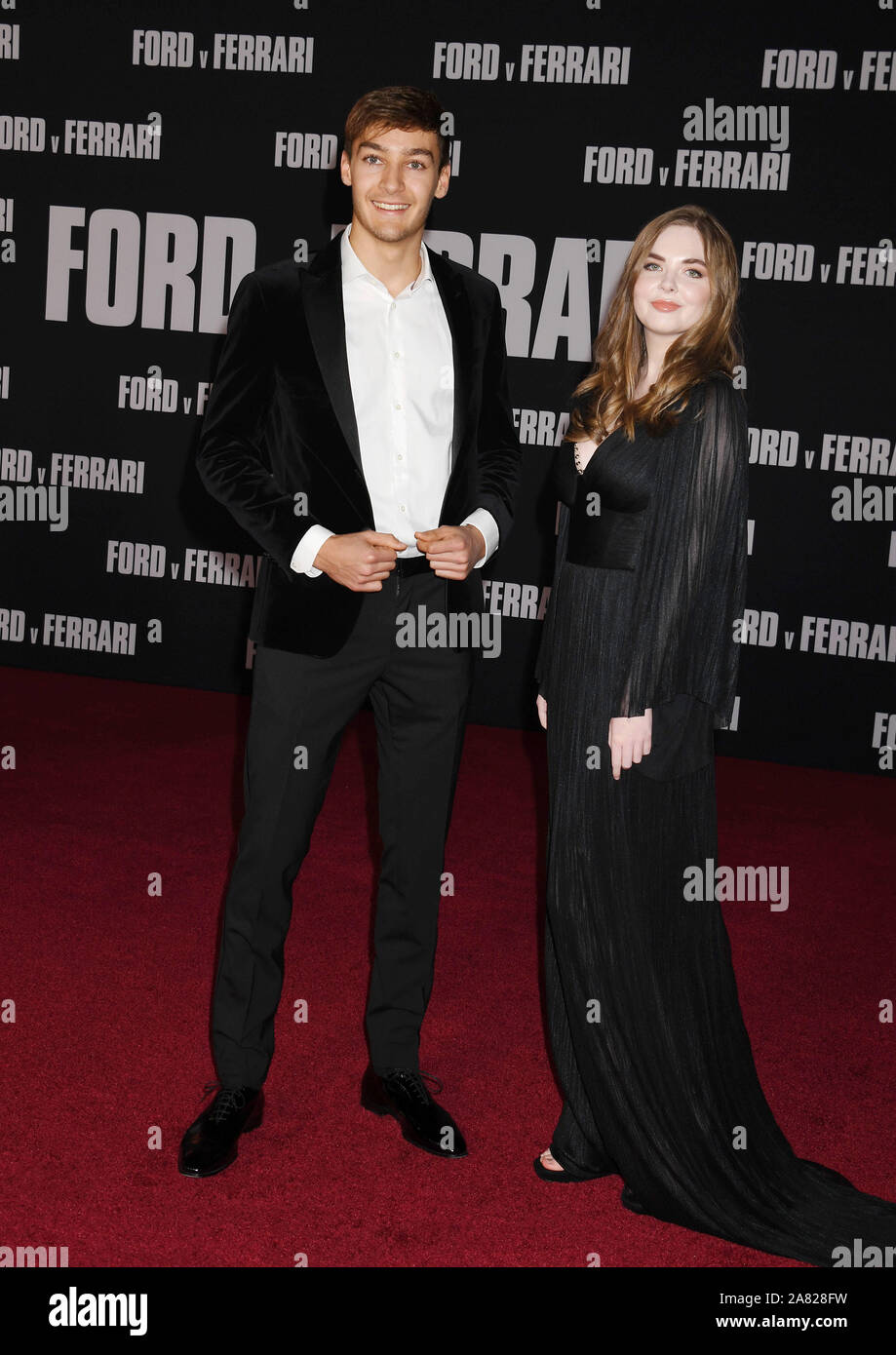 HOLLYWOOD, CA - NOVEMBER 04: George Russell (L) and Maisy Kay attend ...