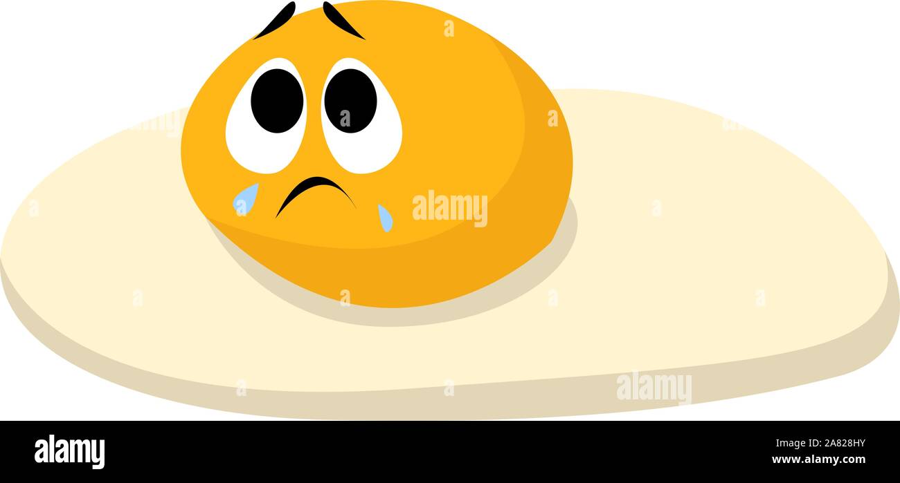 Sad egg, illustration, vector on white background Stock Vector Image ...
