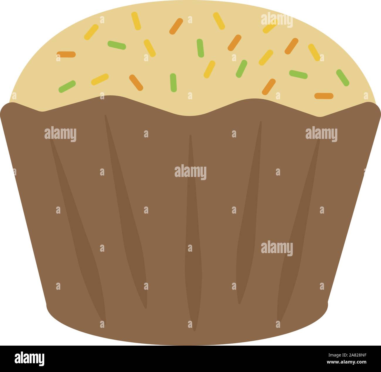 Yellow cupcake, illustration, vector on white background Stock Vector ...