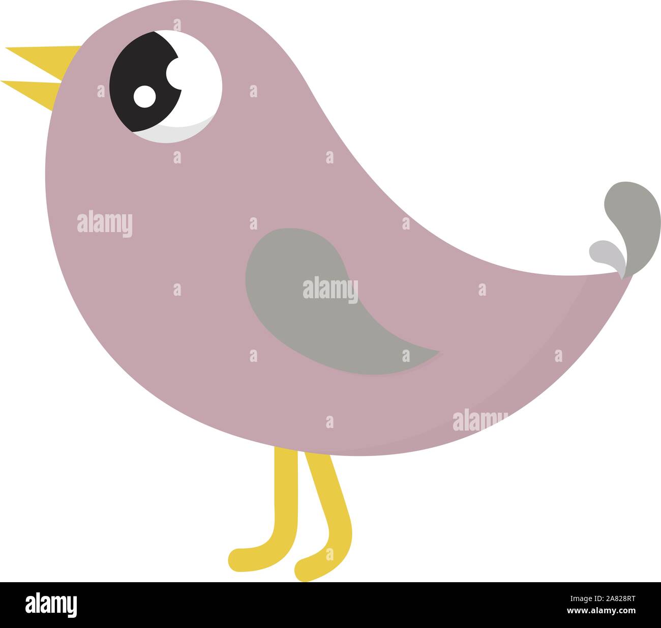 Pink bird, illustration, vector on white background Stock Vector Image ...