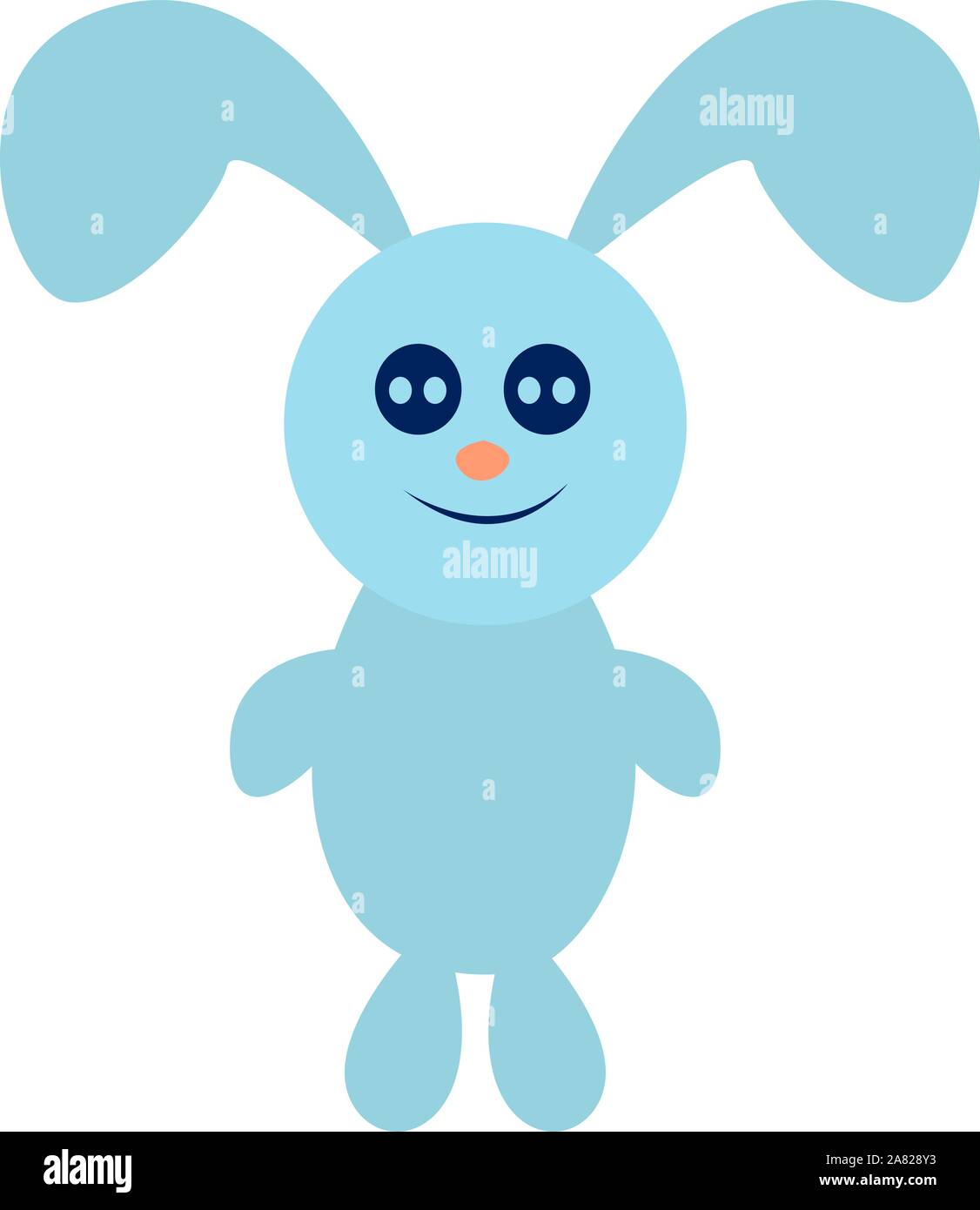 Blue bunny toy, illustration, vector on white background Stock Vector ...